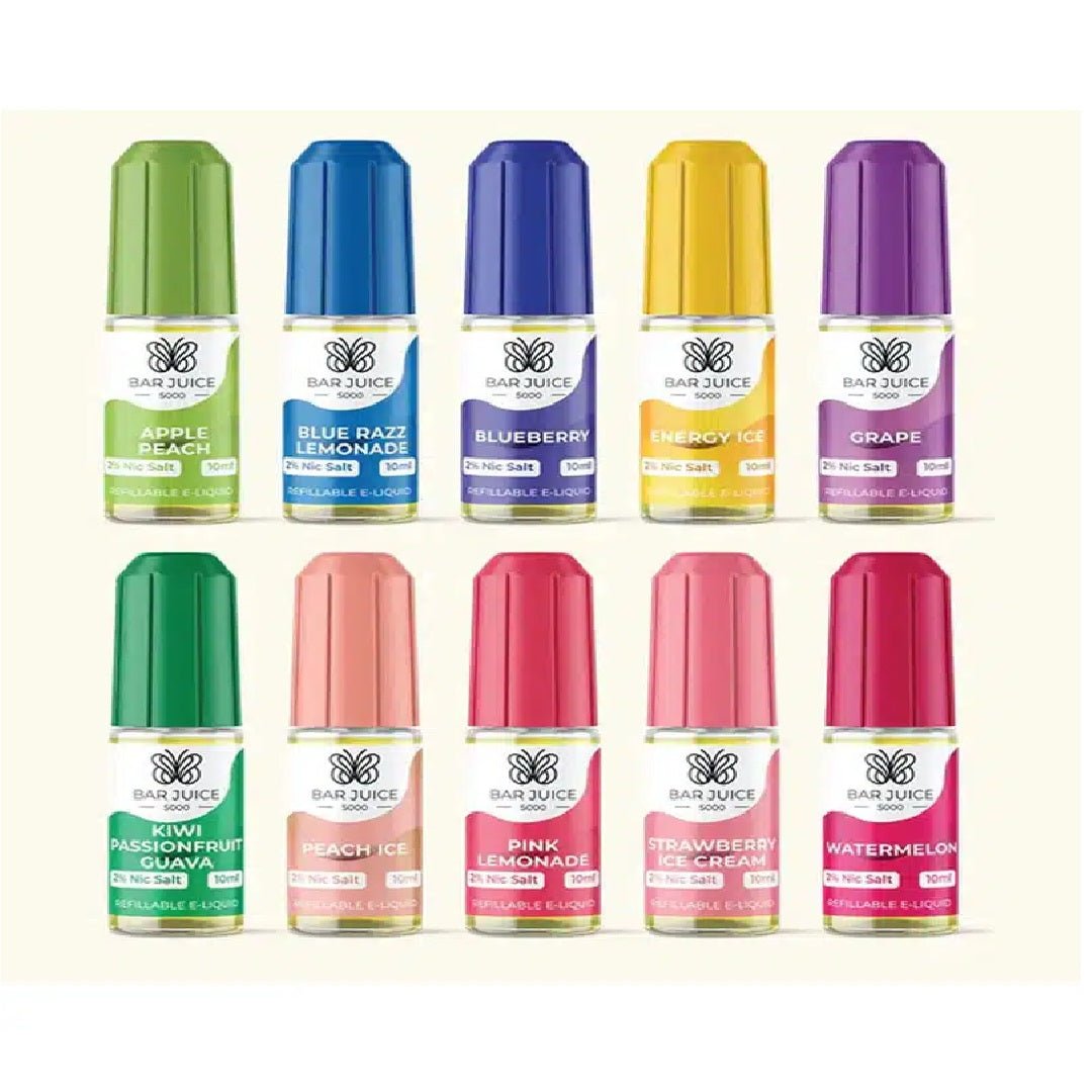 Bar Juice 5000 Nic Salts Flavors Box of 10 in £16.99 – The Vape Giant